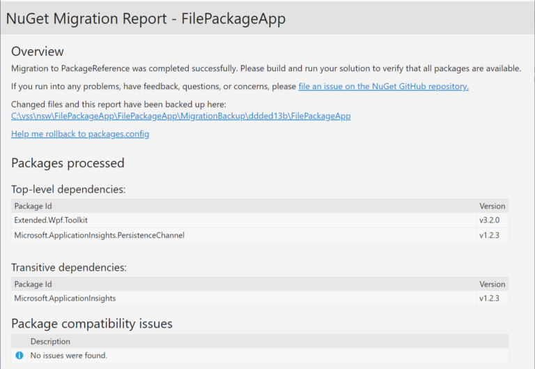 nugetパッケージの参照 #1 packages.configからPackageReferenceに変更 – nishy software (ja)