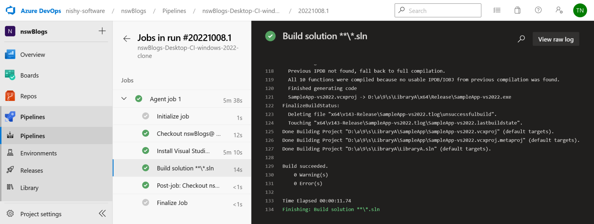 Azure DevOps PipelinesでVS2015 / VS2022の同時ビルド #2 – nishy software (ja)